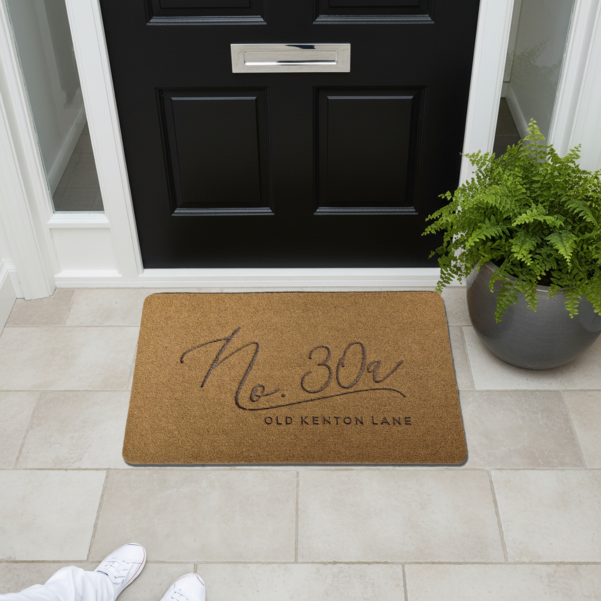 Personalised Address Engraved Doormat | House Number Door Mat UK ...